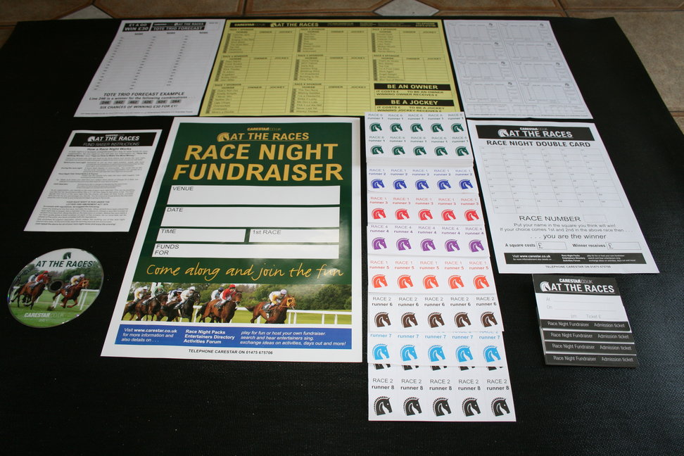 Purchase and run your own fundraising race night.